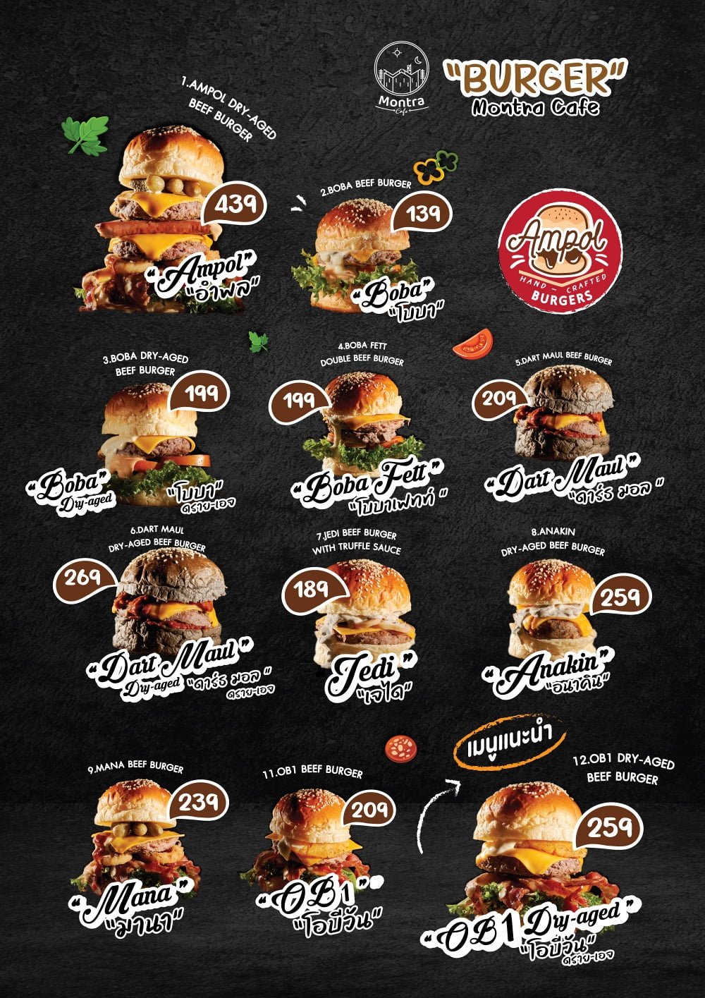 Montra Menu | ไร่วังบอน มนตราคาเฟ่ กางเต็นท์น้ำ คาเฟ่นครนายก